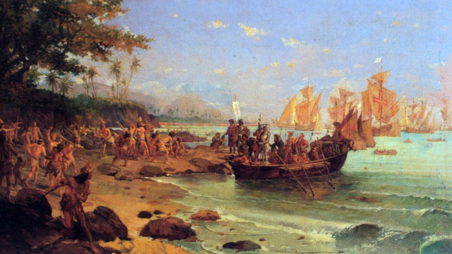 pedro alvares cabral chegando no brasil