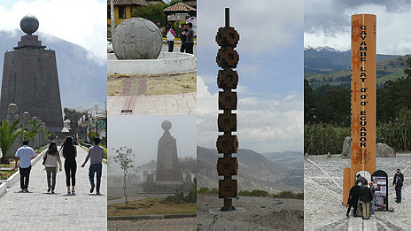 Cruzando La Línea Del Ecuador En La Mitad Del Mundo – Cruzando El