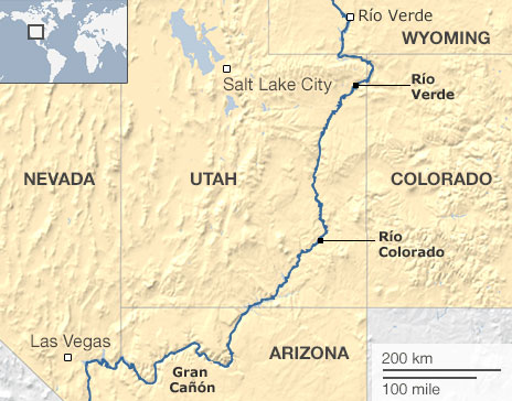 Río Colorado En Un Mapa Presentación De PowerPoint